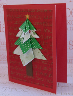 Origami Christmas Tree Cards - Thrifty Christmas - Glamumous