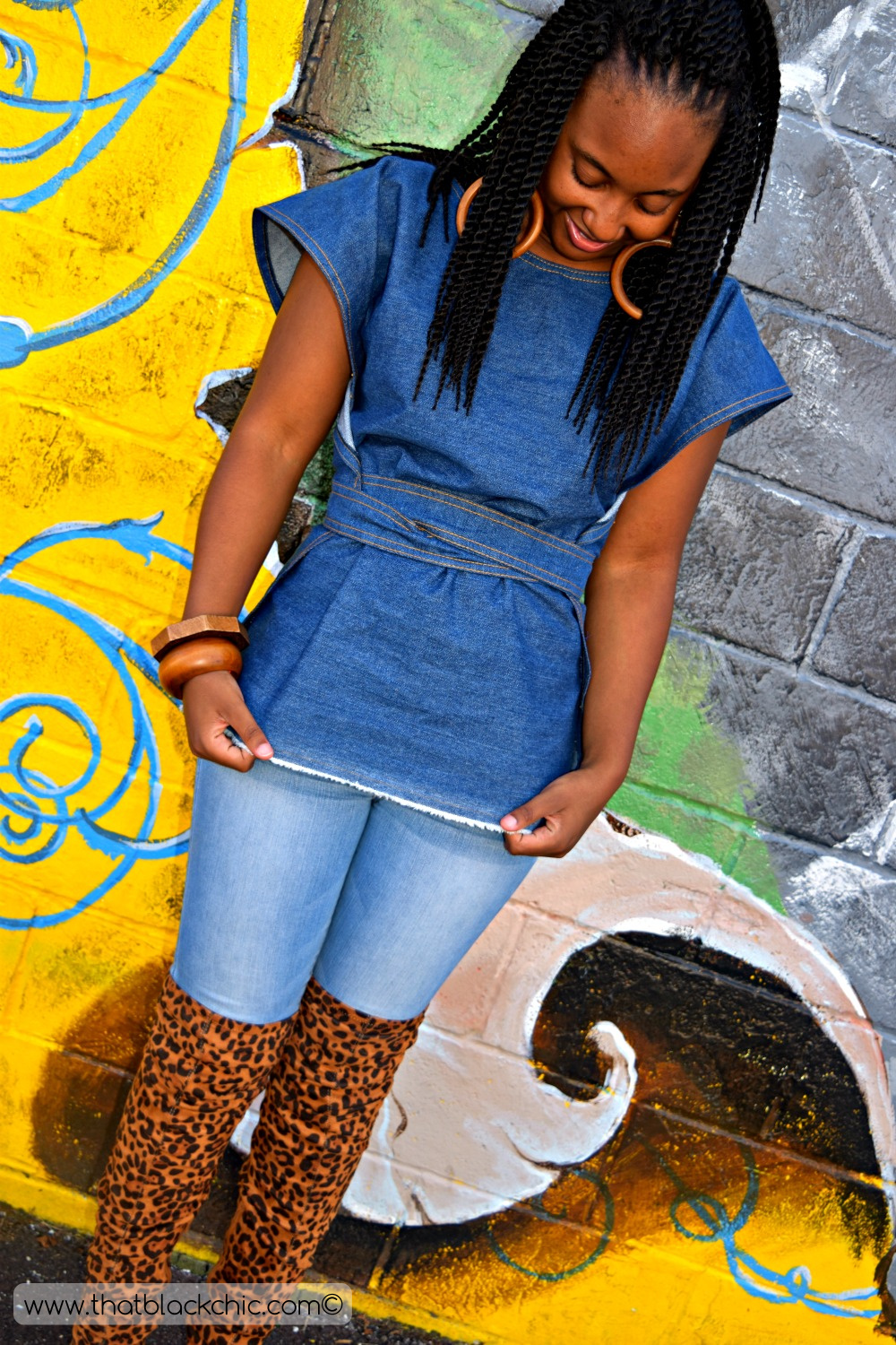 A DIY Denim Wrap Shirt Tutorial [Sew What? Series] | That Black Chic