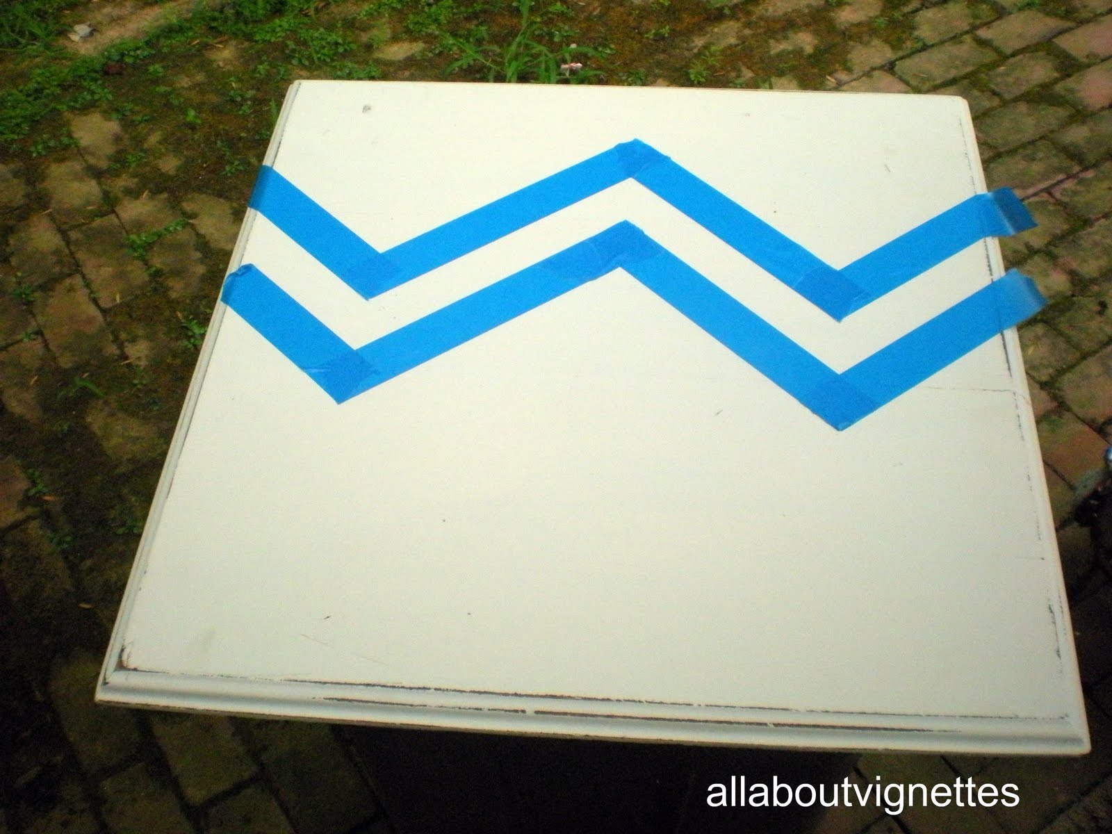 All About Vignettes: What I Learned About Painting a Chevron Pattern