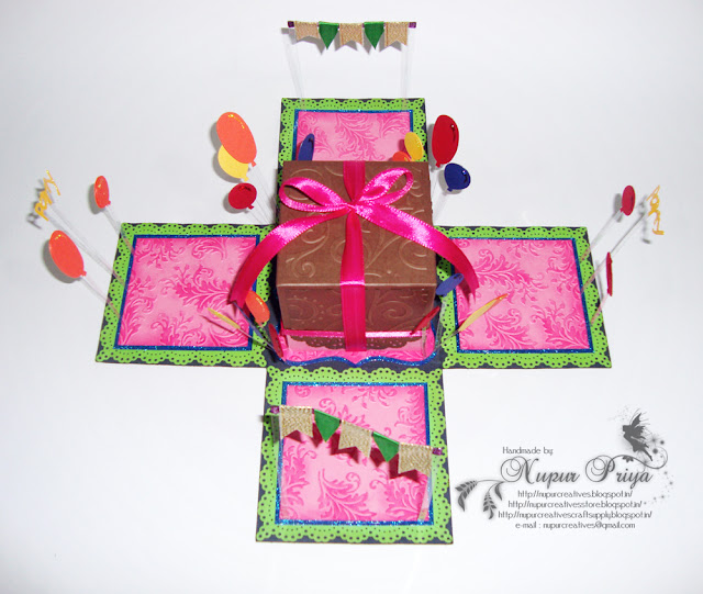 nupur creatives: Birthday Themed Magic Explosion Box & A Great News...