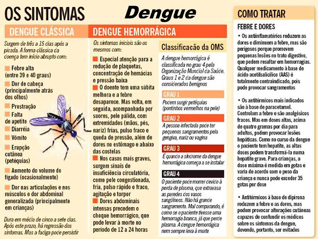 Sintomas da Dengue Clássica e Dengue Hemorrágica - O Vale do Ribeira