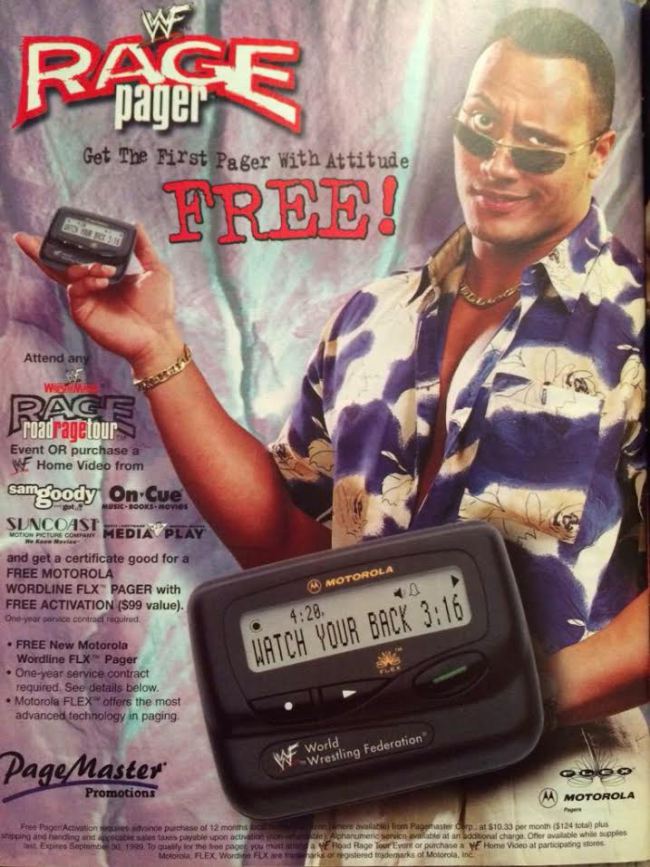 NWK to MIA: Here’s Dwayne ‘The Rock’ Johnson Shilling WWF RAGE Pagers ...