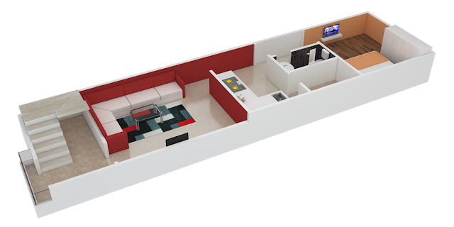 12X45 house with 12X45 3d elevation by nikshail