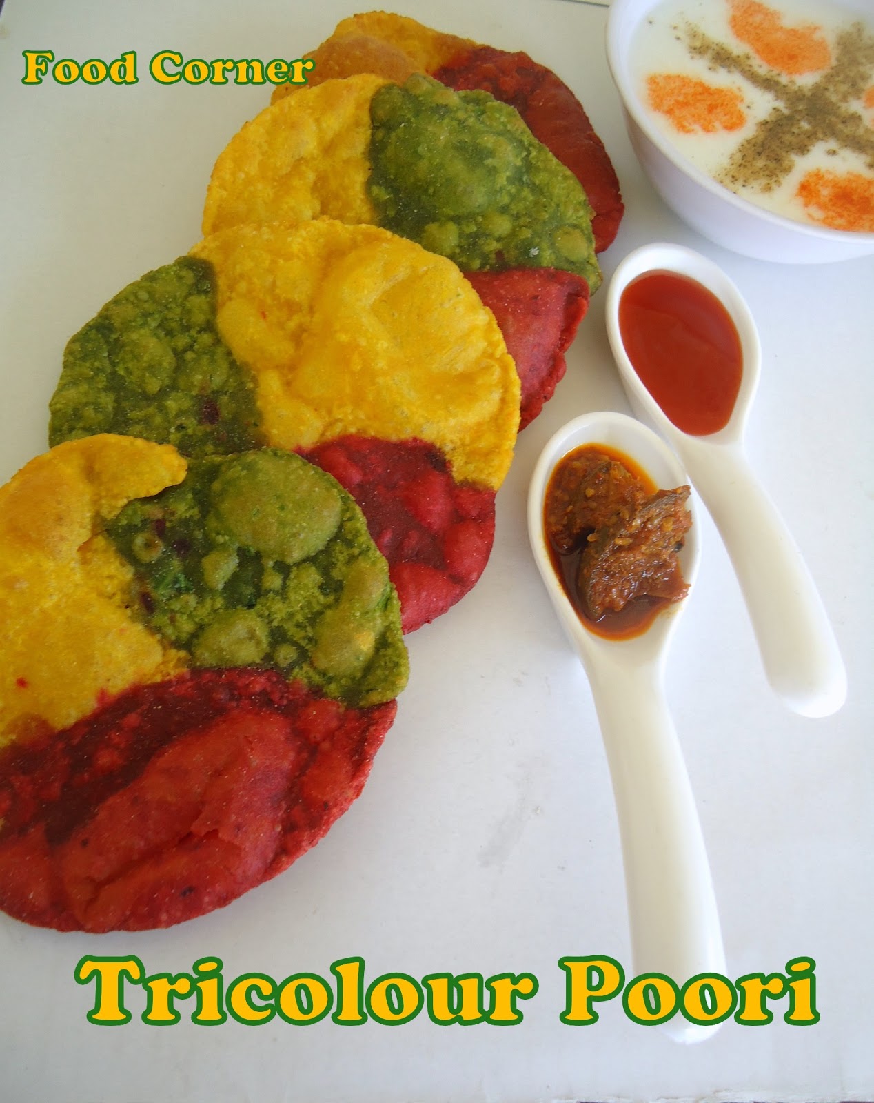 Tri Colour Puri Recipe | Tri Color Poori Recipe ~ Kiran's Food corner