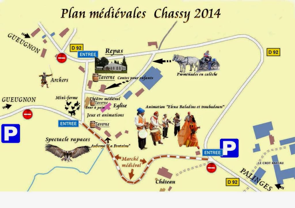 plan des médiévales de Chassy 2014