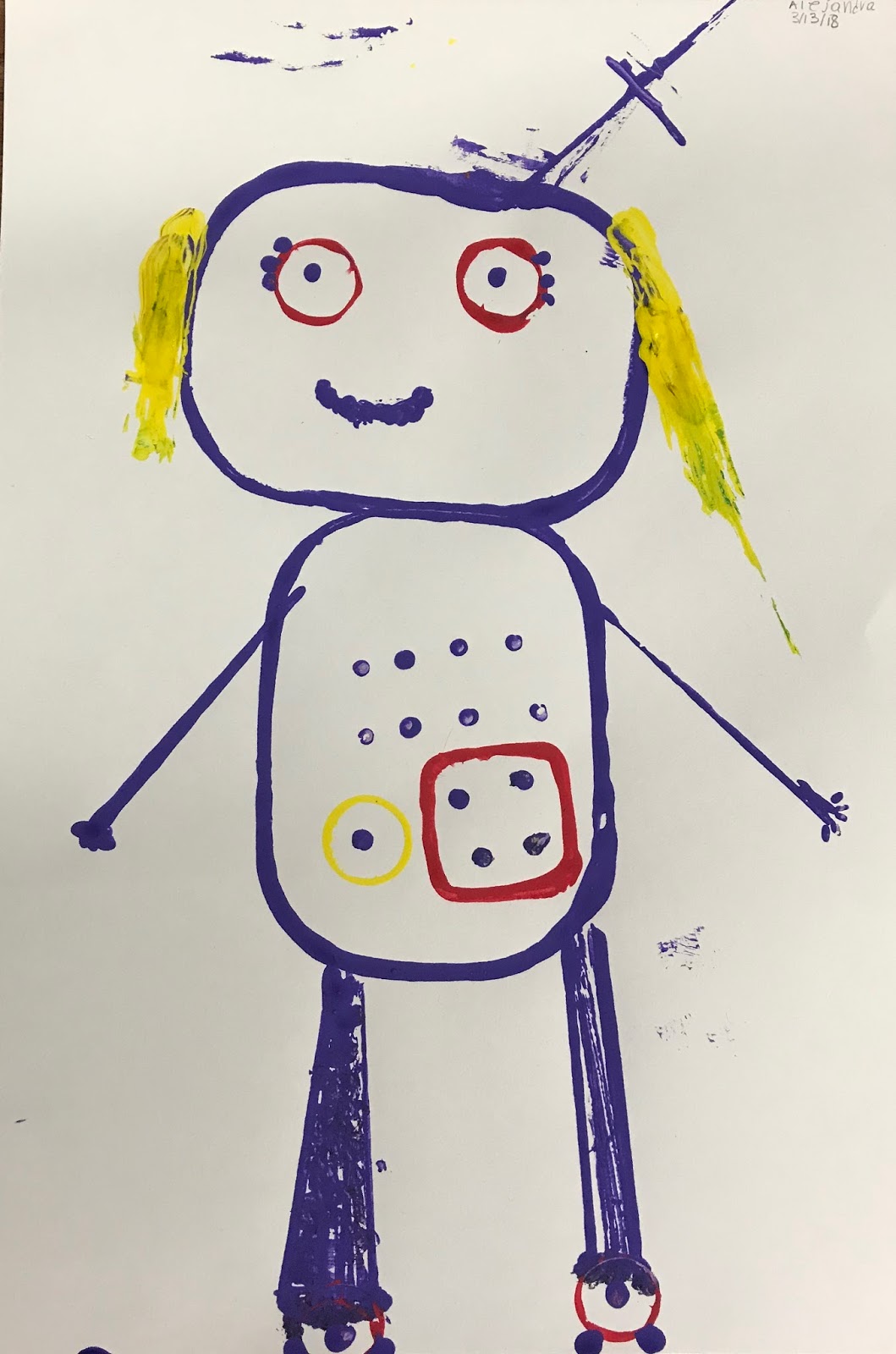 Kathy's Art Project Ideas: Recycle Printmaking Robot Art Lesson