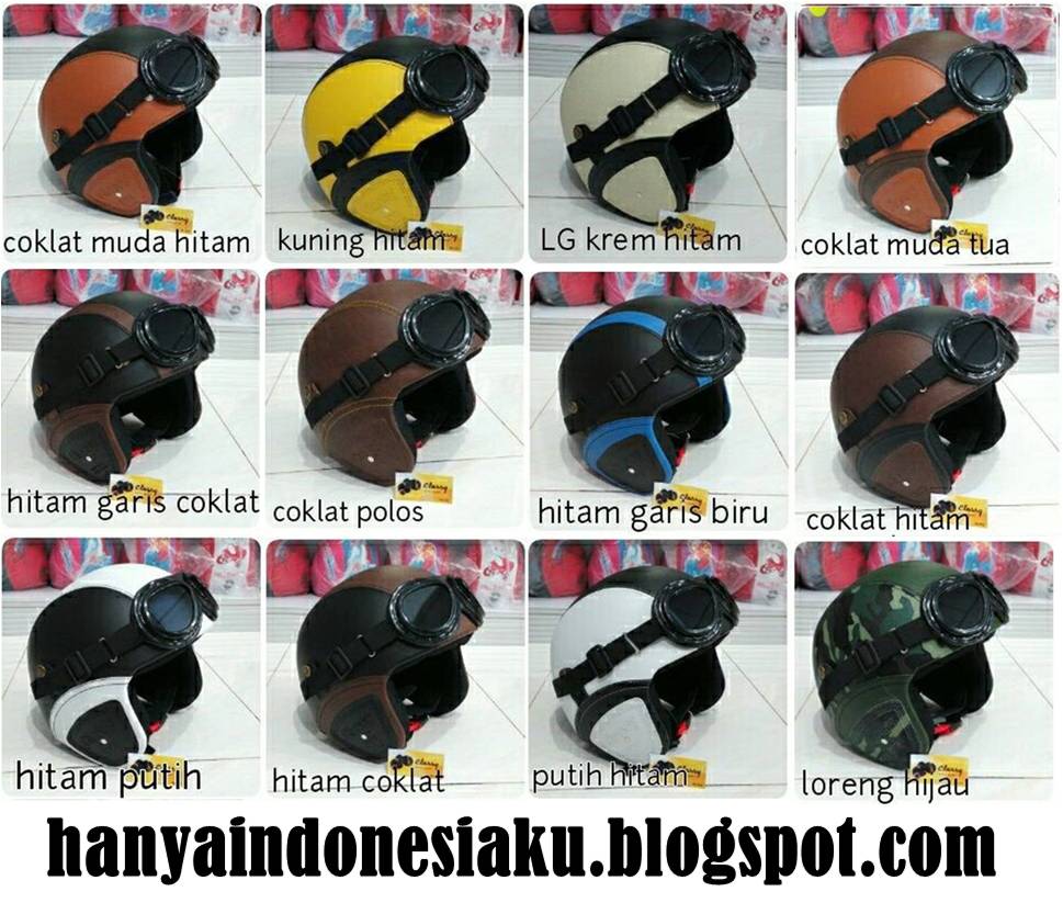 Helm retro classic ,dilengkapi Google kacamata, model trendy - harga ...