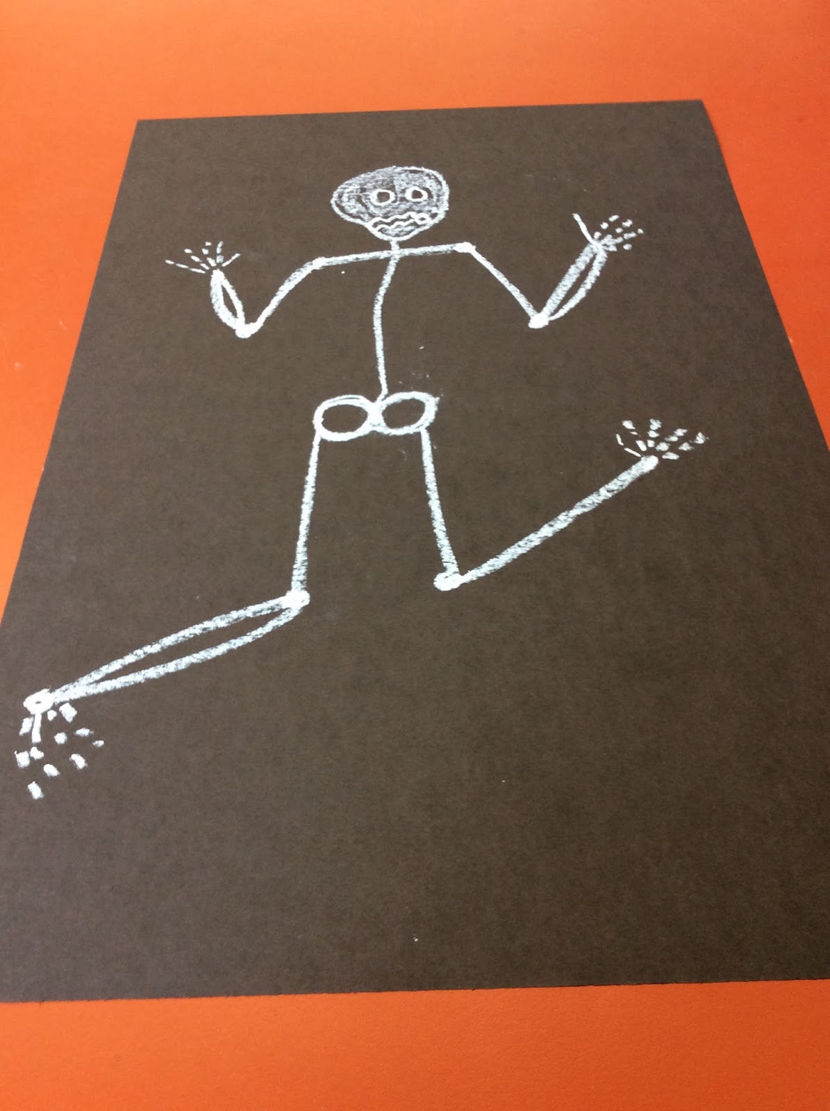 Kindergarten Kiosk: Skeleton & Mummy: An Easy Halloween Art Project