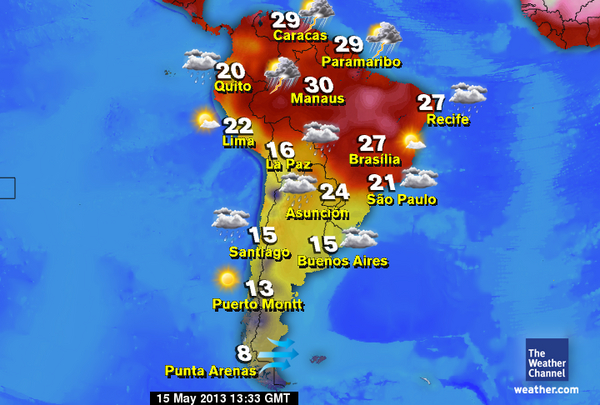 ENGLISH COLSAM: WHAT'S THE WEATHER LIKE IN SOUTH AMERICAN CITIES? (7°)