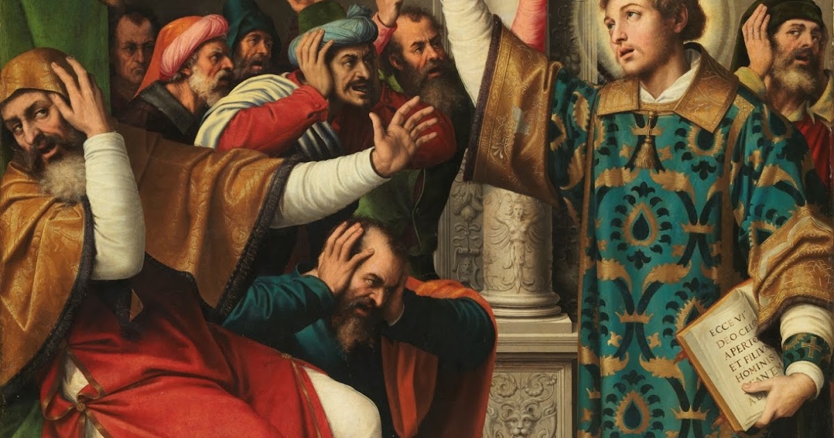 San Esteban acusado de blasfemo de Juan de Juanes