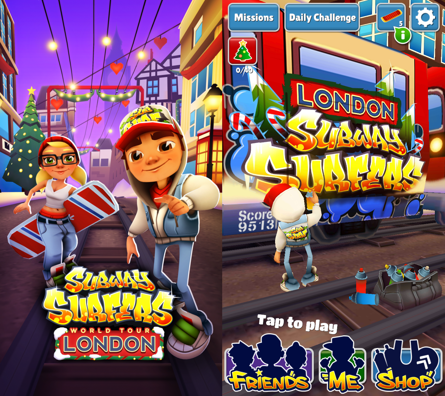 لعبة Subway Surfers London + coins and keys - مبتكري ويب | th4mario