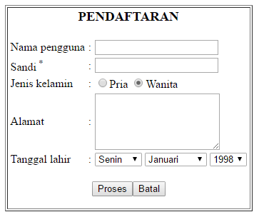 Cara Mudah Membuat Form Pendaftaran Sederhana HTML Beserta Penjelasannya