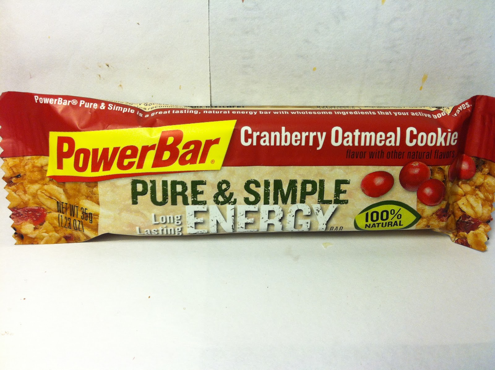 Crazy Food Dude: Review: PowerBar Cranberry Oatmeal Cookie Energy Bar