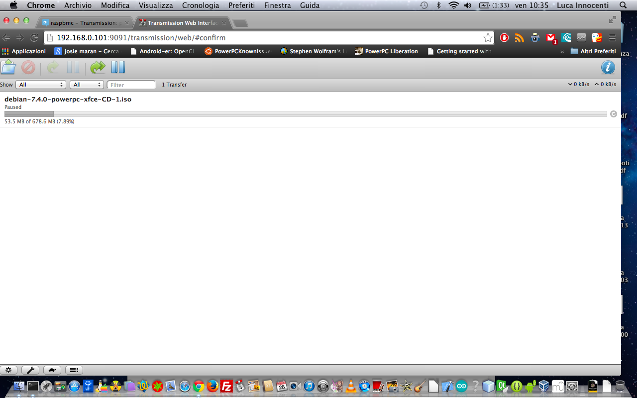 DHOB (IU5SGN): TorrentBox con Raspberry