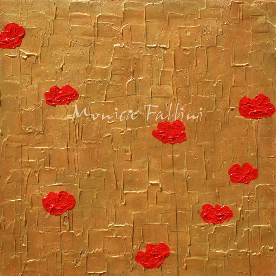 Paintings by Monica Fallini: Prosperity Poppies modern art painting by ...
