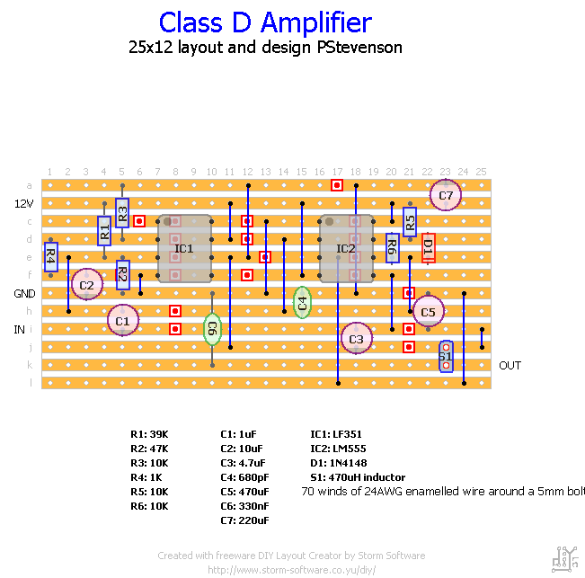 Paul In The Lab: Experimental Class D Amplifier Stripboard Veroboard