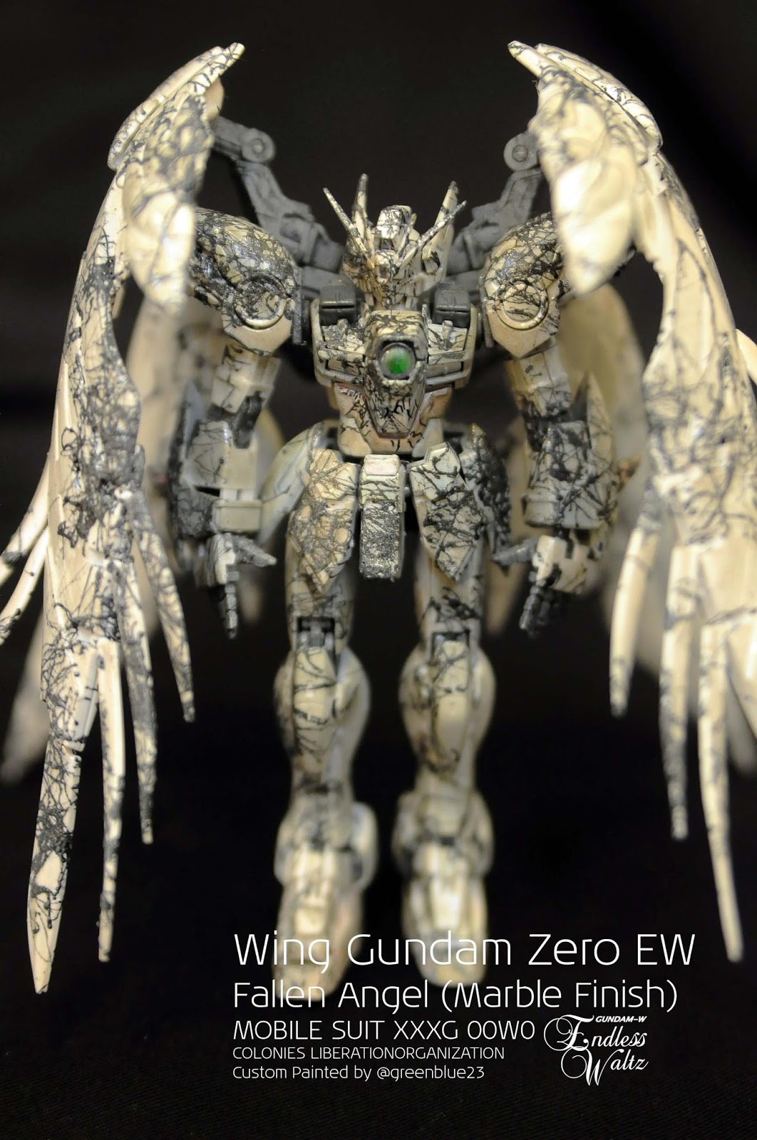 Custom Build: RG 1/144 Wing Gundam Zero Custom EW "Fallen Angel (Marble ...