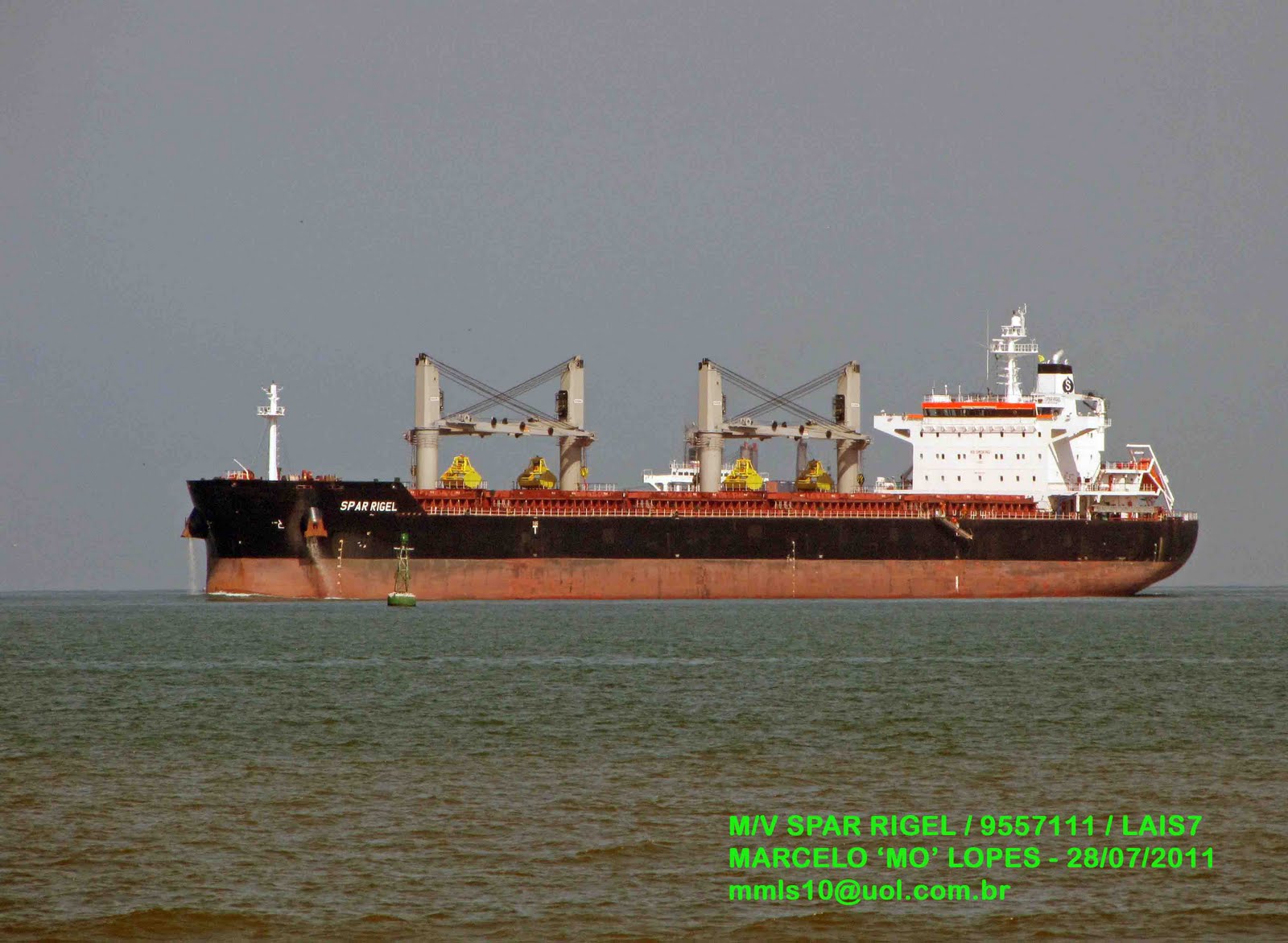 Santos Shiplovers: M/V Spar Rigel / LAIS7 - Primeira viagem a Santos