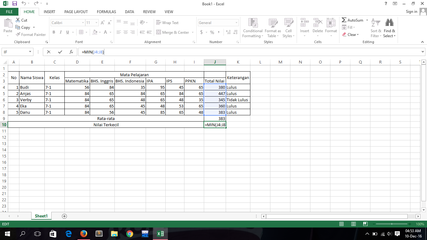 Belajar Excel Dengan Cepat Dan Mudah: Menggunakan Rumus Dasar MIC. Excel