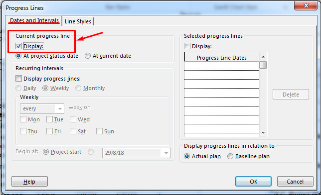 Bật Progress lines trong Ms Project ~ ĐÀM TÀI CAP