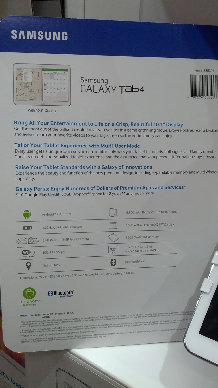 Samsung Galaxy Tablet 4 (10.1" Display) with Pouch | Costco Weekender