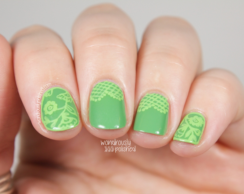 Wondrously Polished: NAGG - Day 4: Monochrome Floral and Lace Nail Art