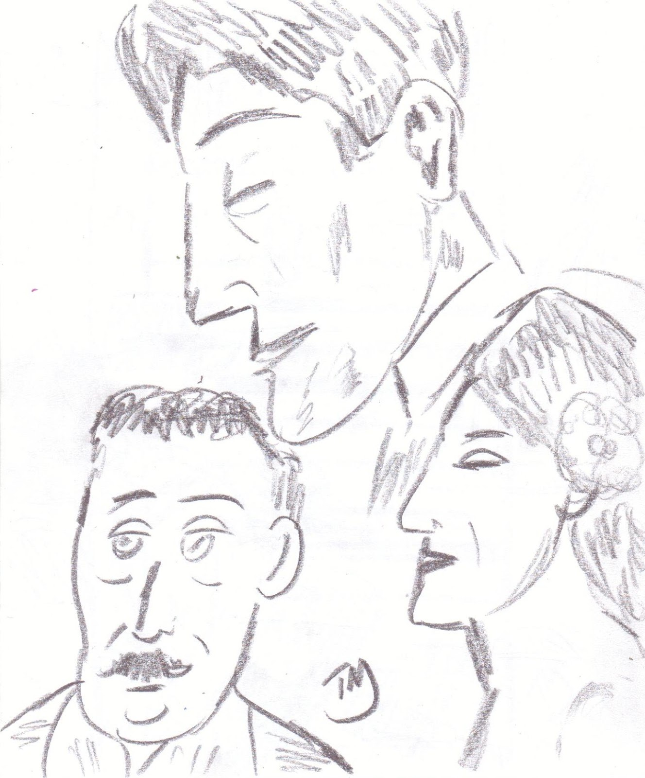 What The Art!: Two Men And A Lady - Pencil Sketch