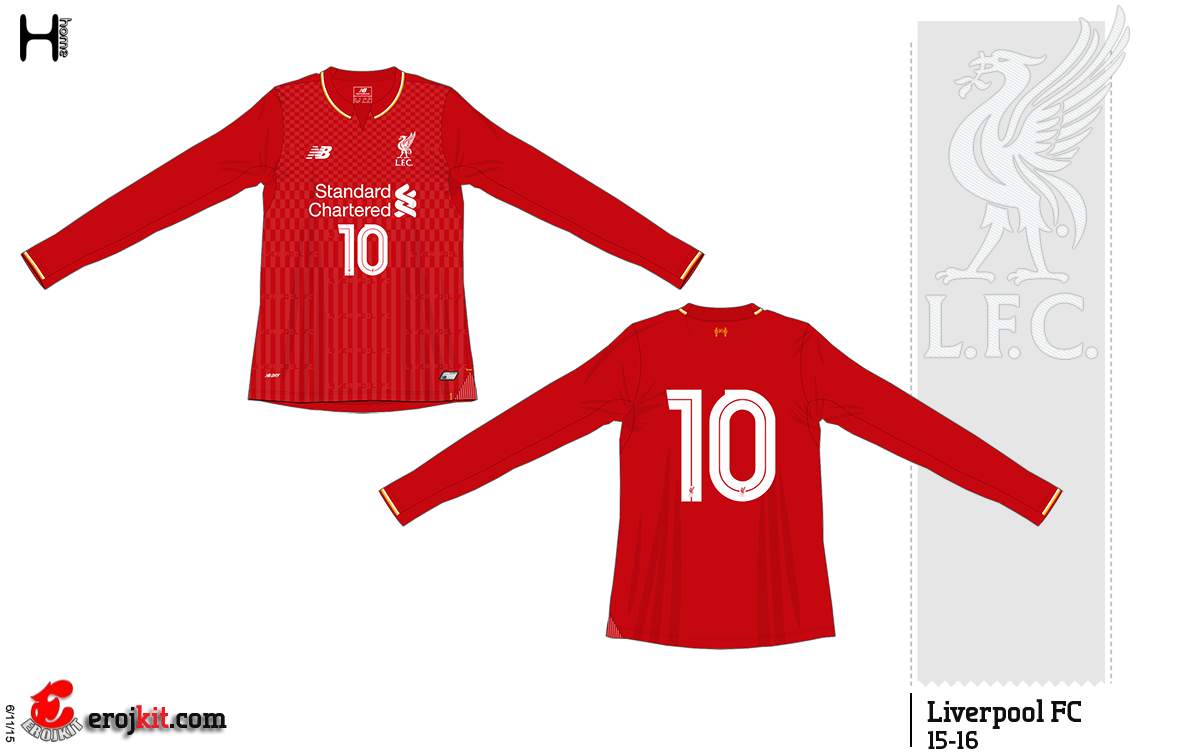 Kit Design, by eroj: 2015-16 Liverpool (Home, Away e Third)