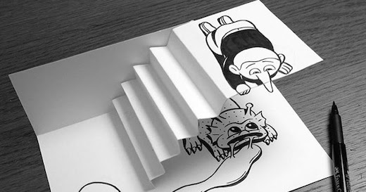 Folded paper drawings by HuskMitNavn