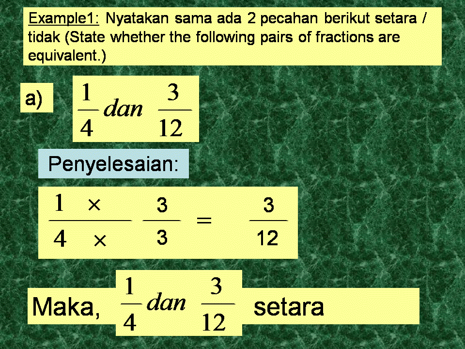 TIP BELAJAR MATEMATIK (TIPS FOR LEARNING MATHEMATICS): PECAHAN SETARA ...