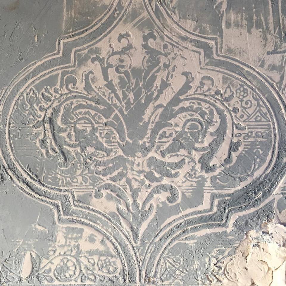 ~ IOD Decor Double Troweled and Blading Technique with Decor Stamps ...