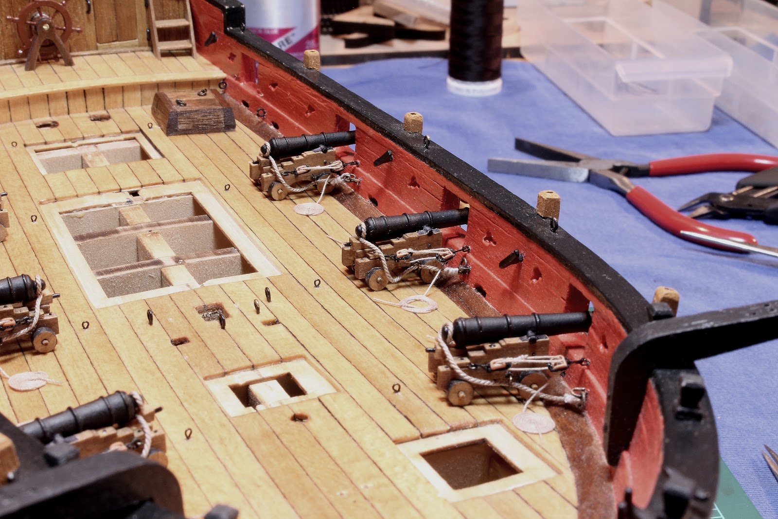 Armed Virginia Sloop 1768 11. - Guns and Carriages rigging finished ...