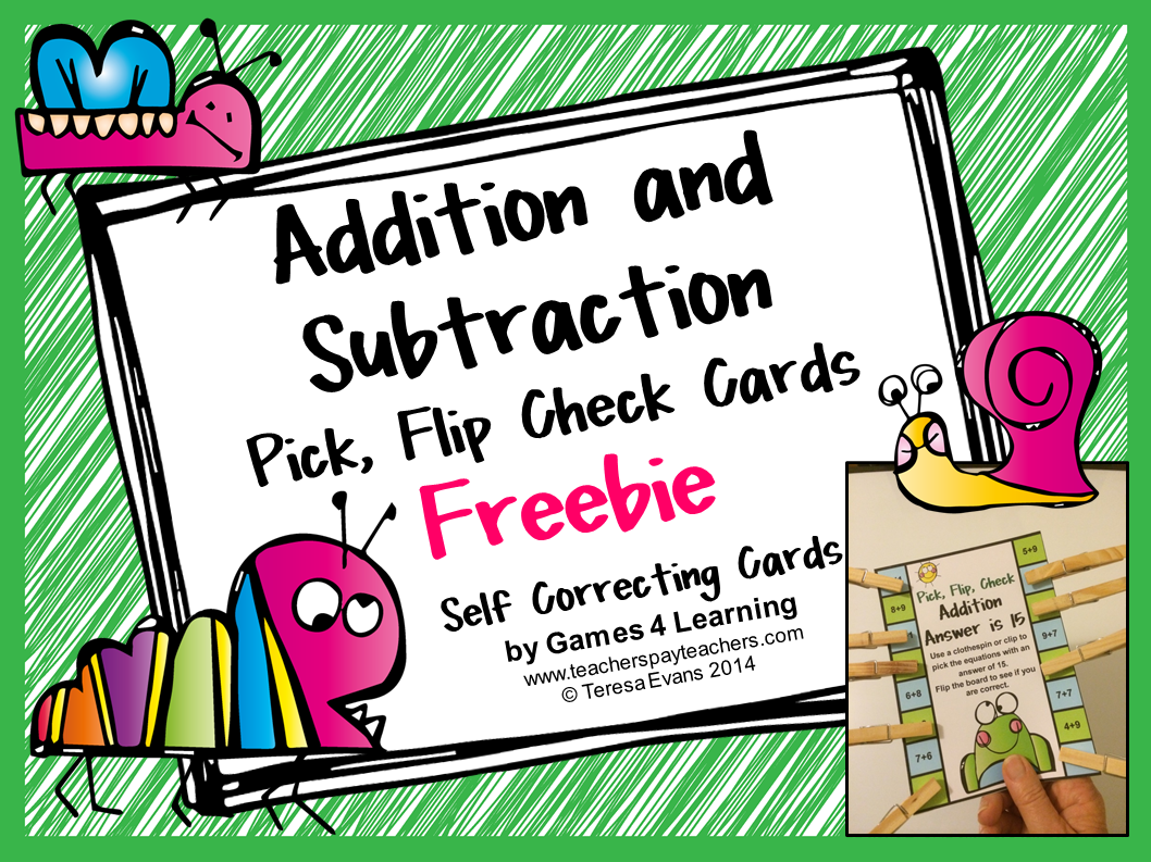 Fun Games 4 Learning: Flip Math Cards Freebies
