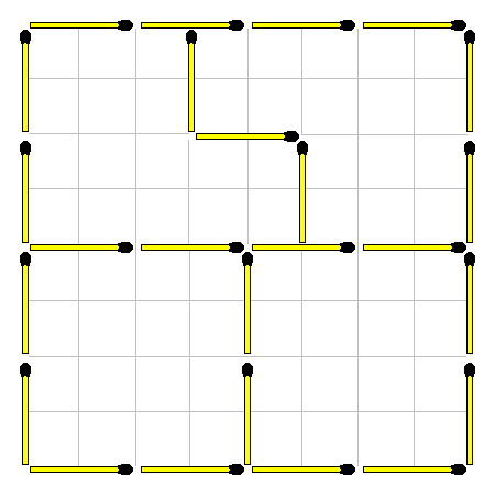 Matchstick Puzzles: 507. Divide square into 4 equal parts