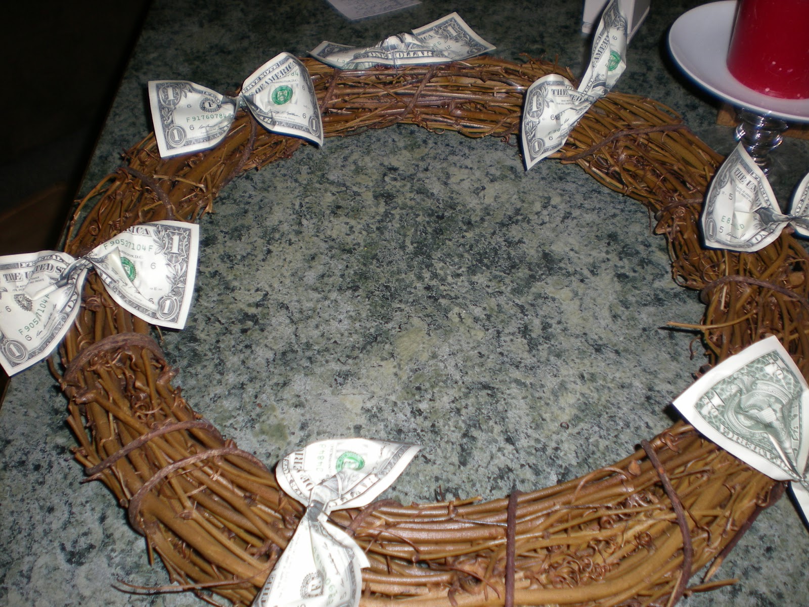 JenNY & AShlEY's ReDOs: Money Wreath....Happy 60th!!!