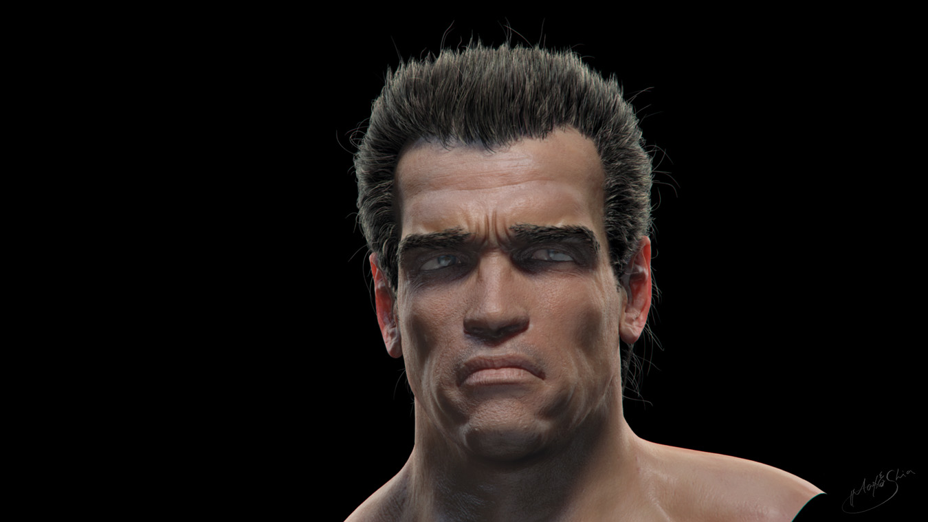 Yin Shiuan's Blog_I Have A CG Dream: Arnold schwarzenegger_WIP_10/01