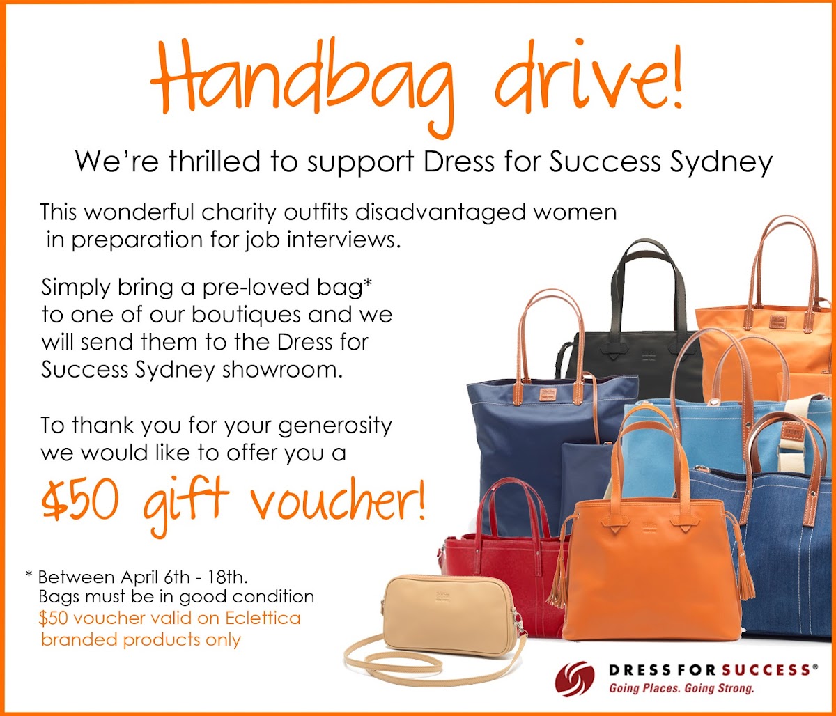 Eclettica: Join our Handbag drive & help us support Dress for Success!