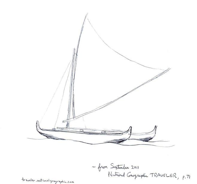 Proa Sailing: Basic Crabclaw sailplan