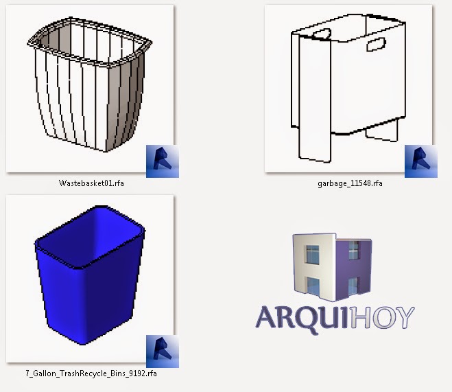 Basureros Varios (RFA) | ArquiHoy-Revit
