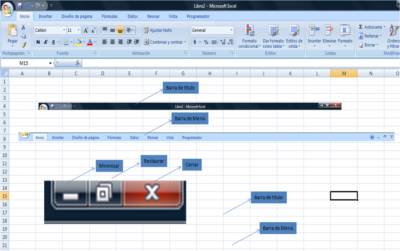 USO PEDAGÓGICO DE LAS TIC: Taller Partes de la Ventana - Excel