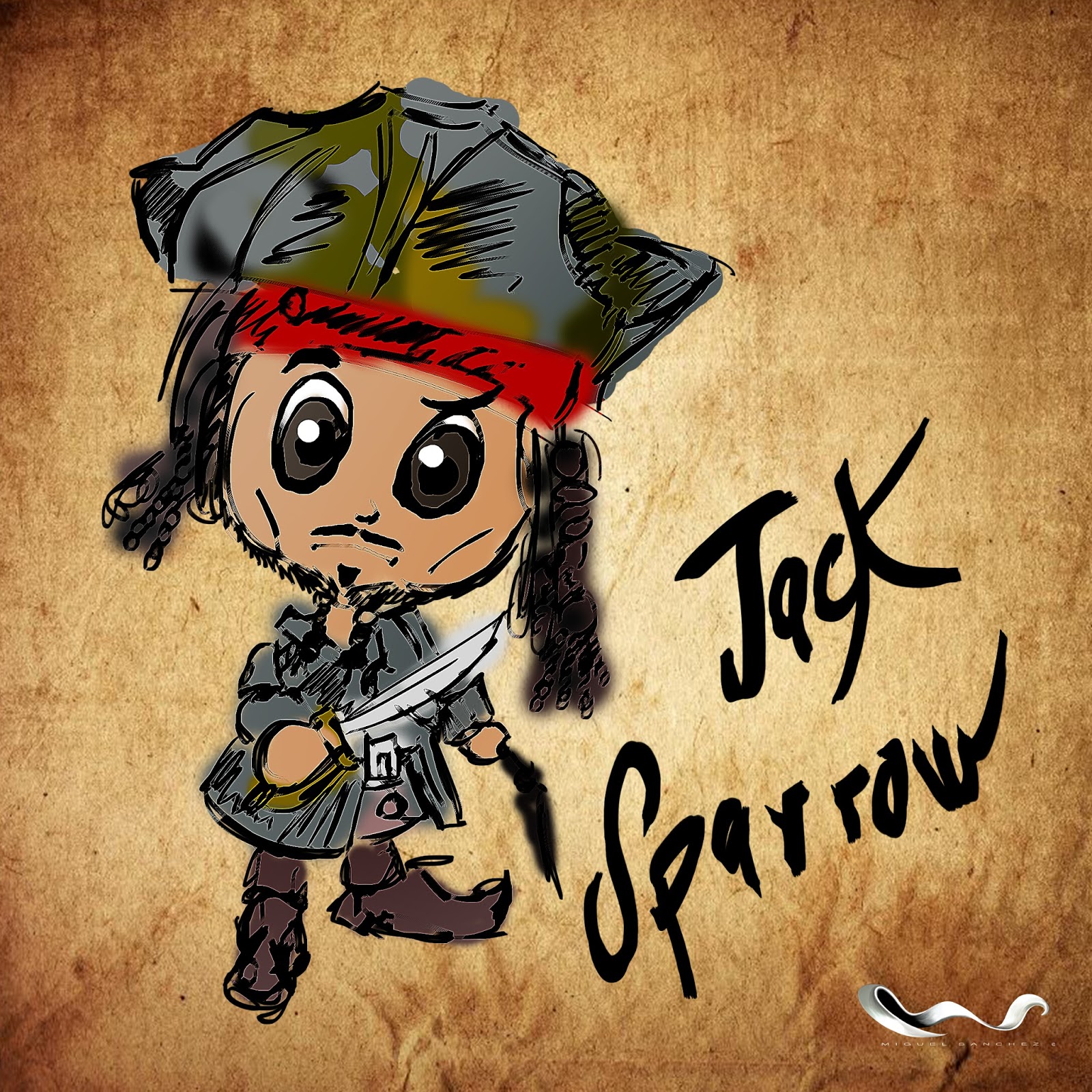 Miguel Sanchez Art Work: Jack Sparrow cartoon