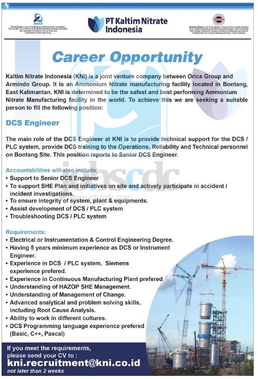 PT Kaltim Nitrate Indonesia - Recruitment DSC Engineer KNI March 2013 ...