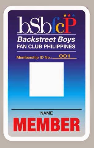 Backstreet Boys Fan Club Philippines: Membership Card