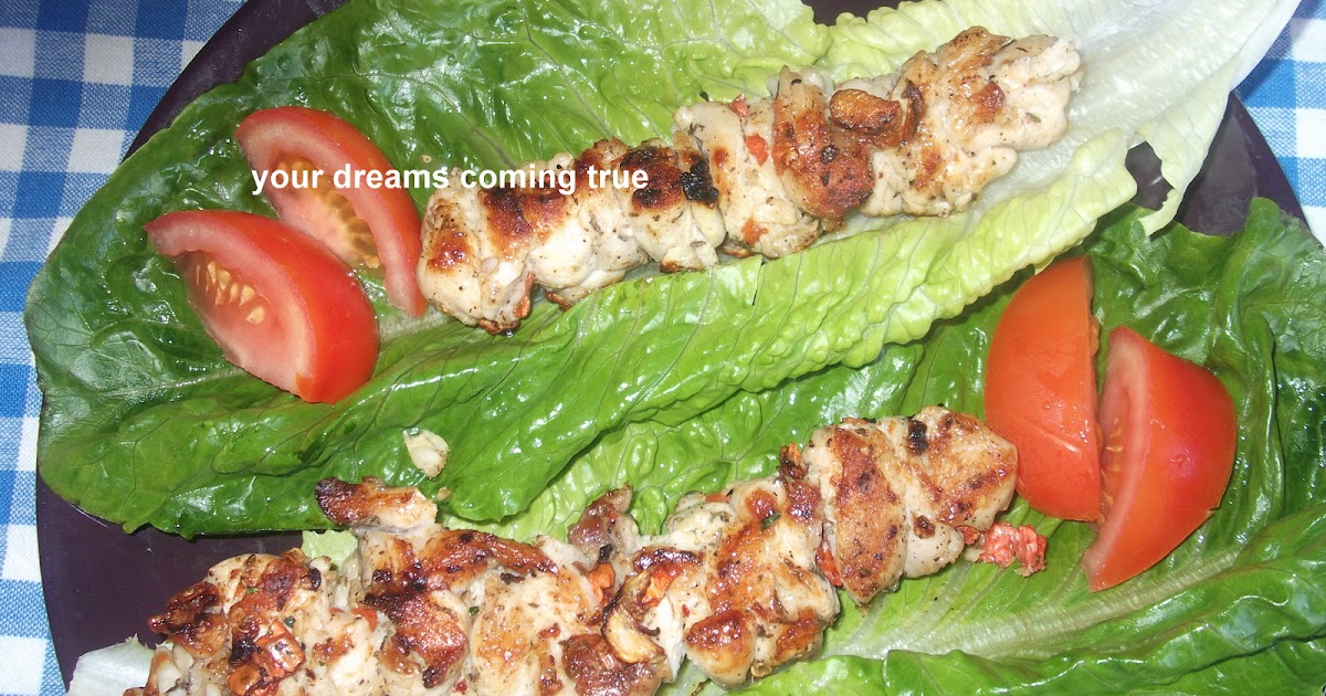 Zesty Chicken Kebabs On Lettuce Wrappers.....Heat Loves Company
