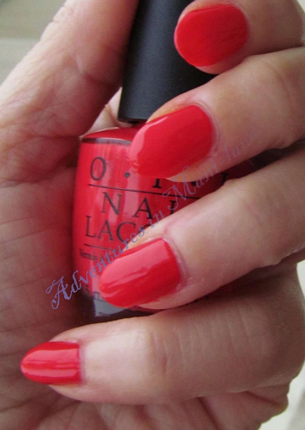 Adventures in Mani-land: I'm Swatchin' You - OPI Red Lights Ahead...Where?