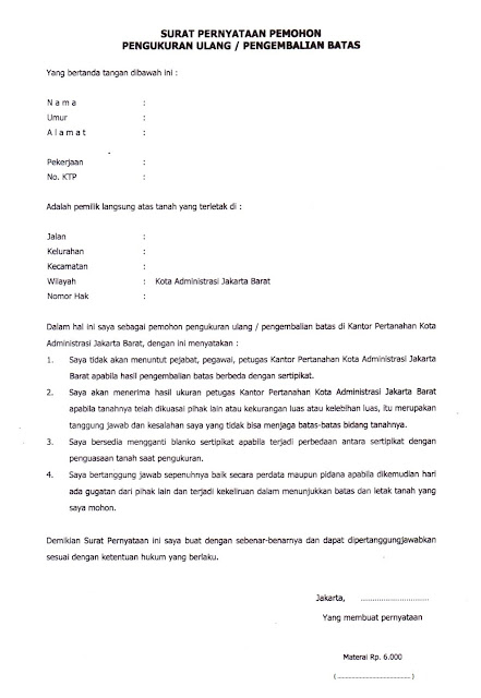 Format Surat Ukur Tanah - Delinewstv