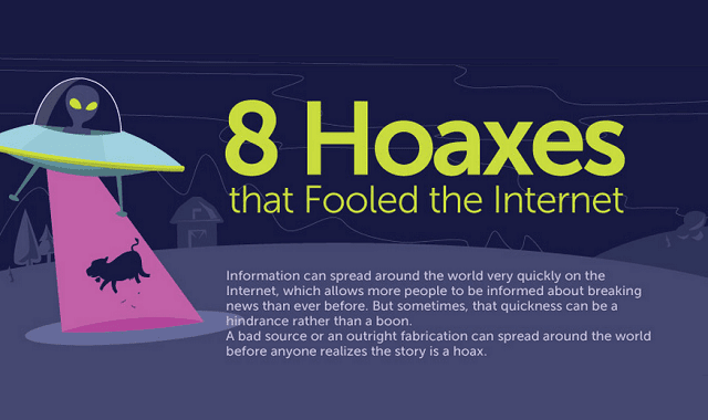 8 Hoaxes that Fooled the Internet #infographic - Visualistan