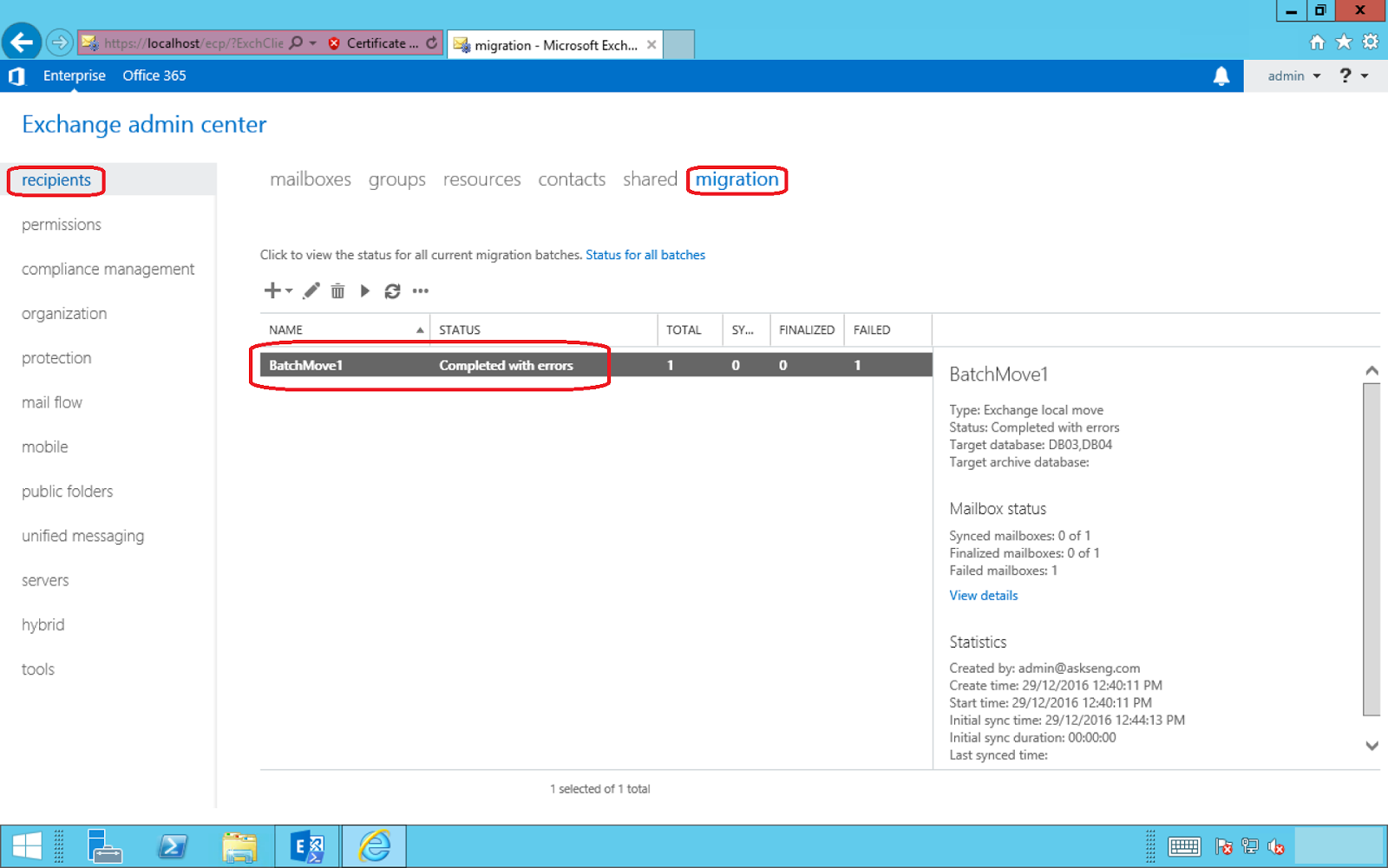 How To Migrate Mailboxes from Exchange 2010 to Exchange 2016 using PowerShell