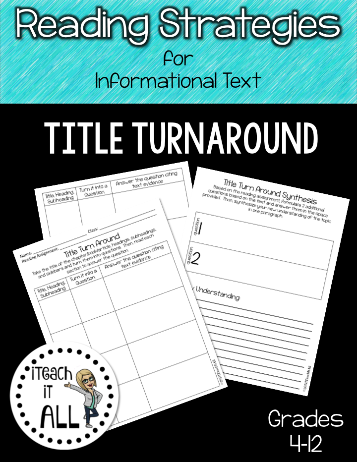 iTEach it All: Informational Text Reading Strategies Part 1