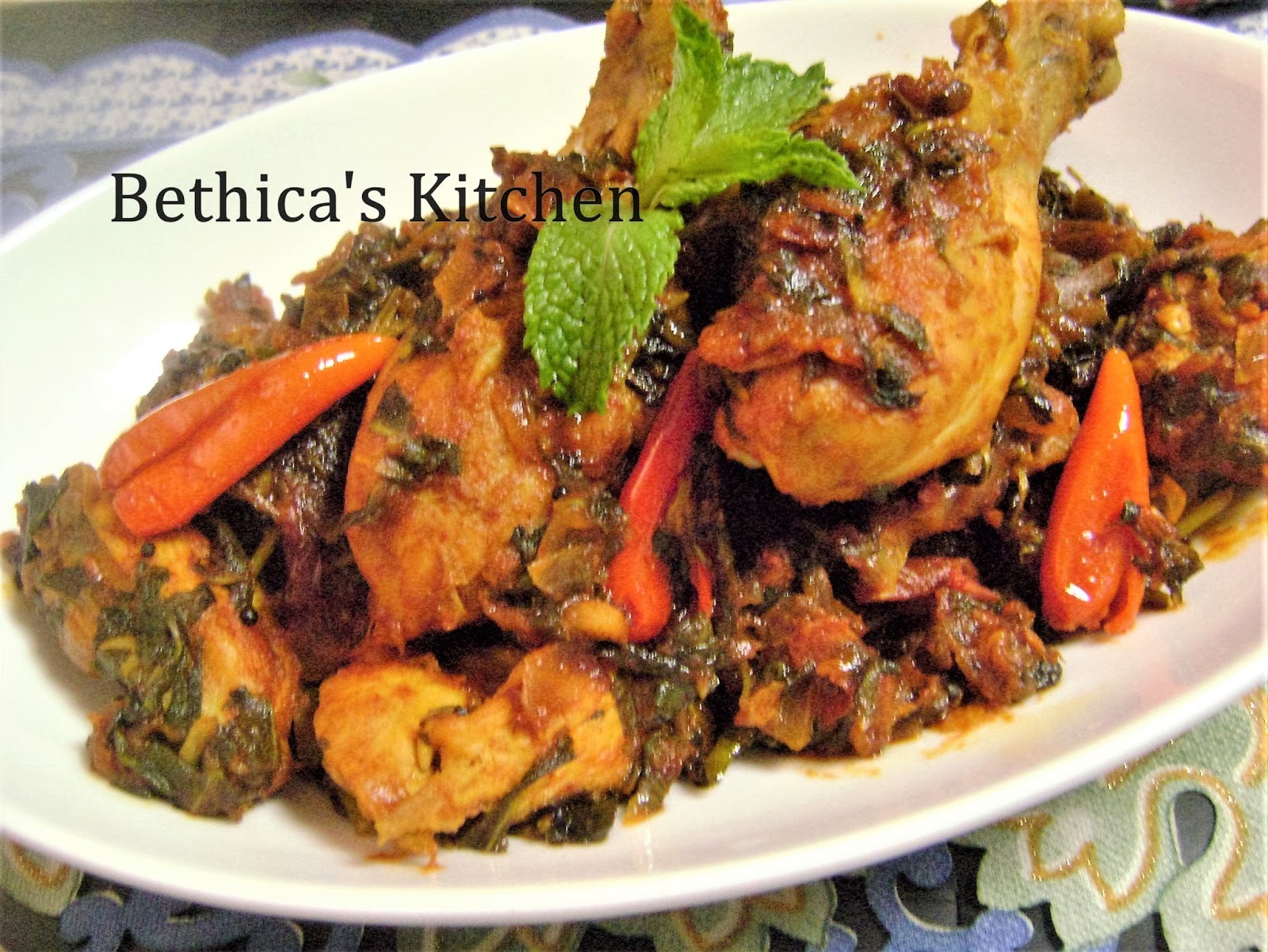 Bethica's Kitchen Flavours: Kulfa Saag Chicken - Hyderabadi / Telangana ...